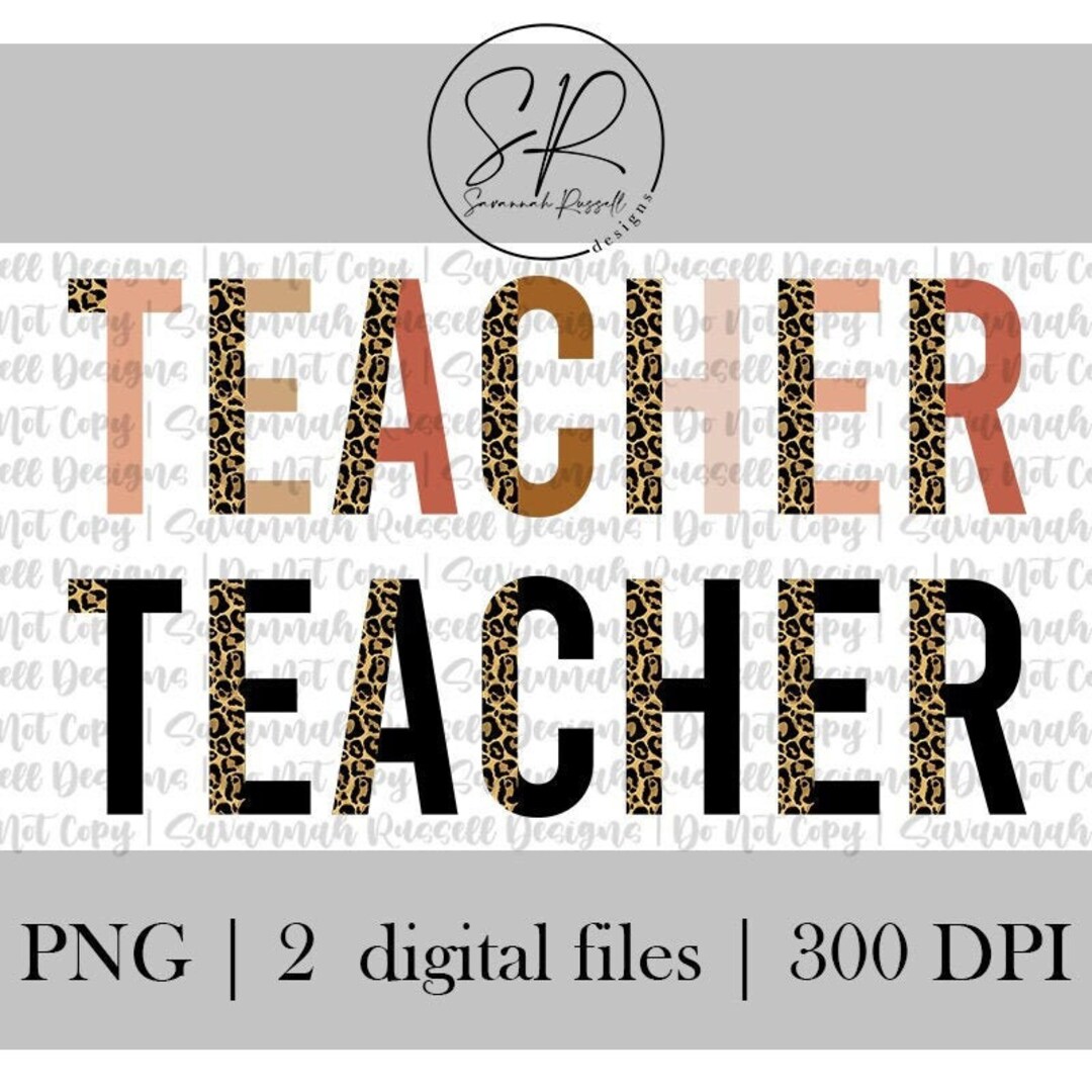 Teacher Leopard Boho | 2 PNG Digital Download | Teacher, Back to School ...