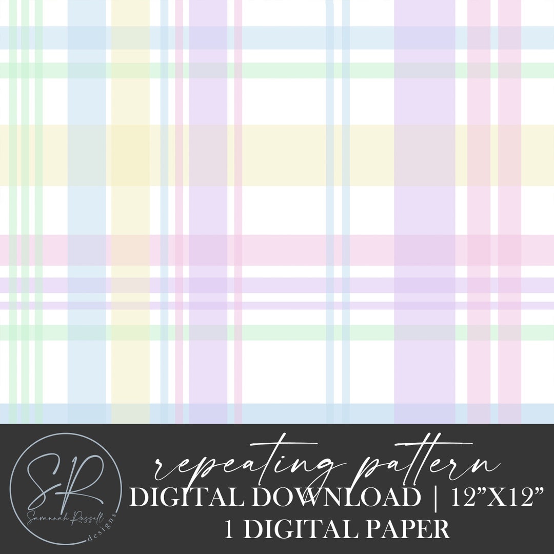Easter Pastel Plaid Seamless Repeating Digital Papers | Digital ...