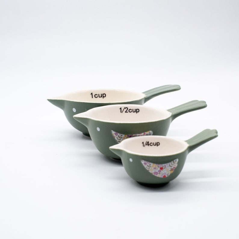 Nesting Measuring Cups Stackable Ceramic Set of 3 - Etsy