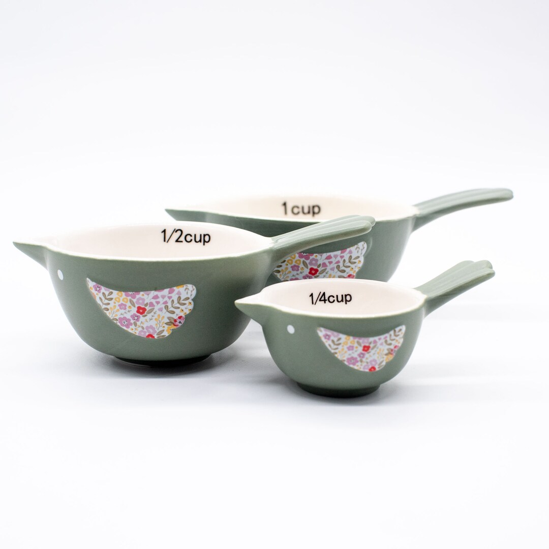 Nesting Measuring Cups | Stackable | Ceramic | Set of 3 | Farmhouse ...