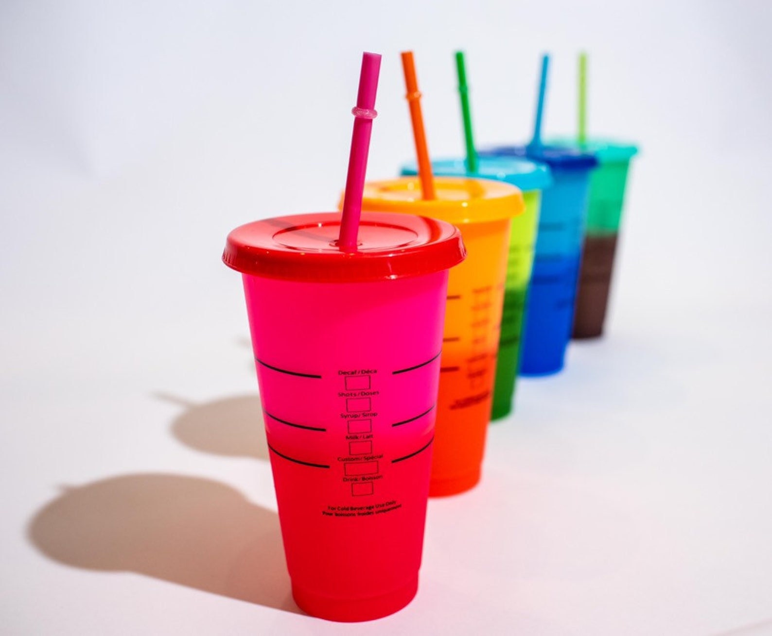 Color Changing Cups | Iced Coffee Cups | Set of 5 | 24oz Tumblers ...