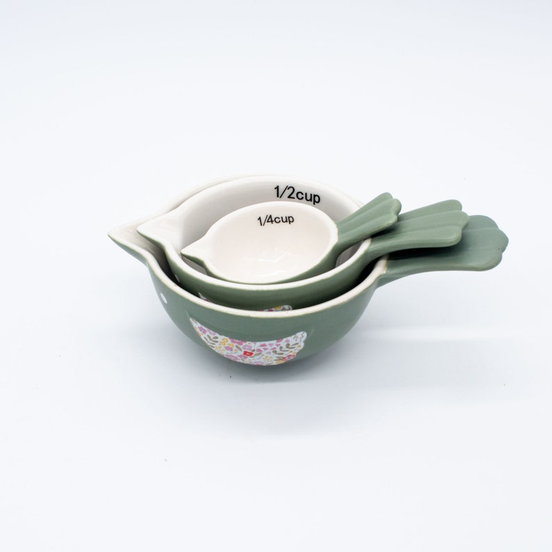 Nesting Measuring Cups Stackable Ceramic Set of 3 - Etsy