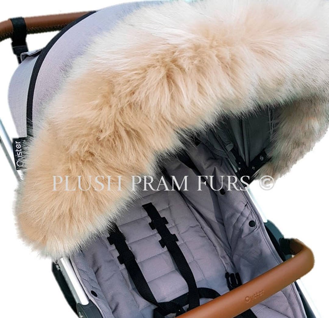 Beige Fluffy Pram Hood Fur. - Etsy UK