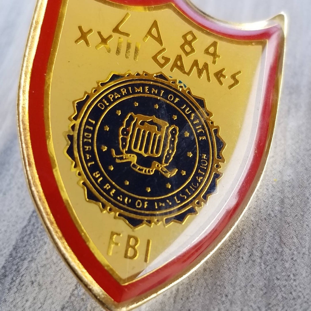 FBI 1984 Olympics Los Angeles Lapel Pin Department of Justice Federal ...