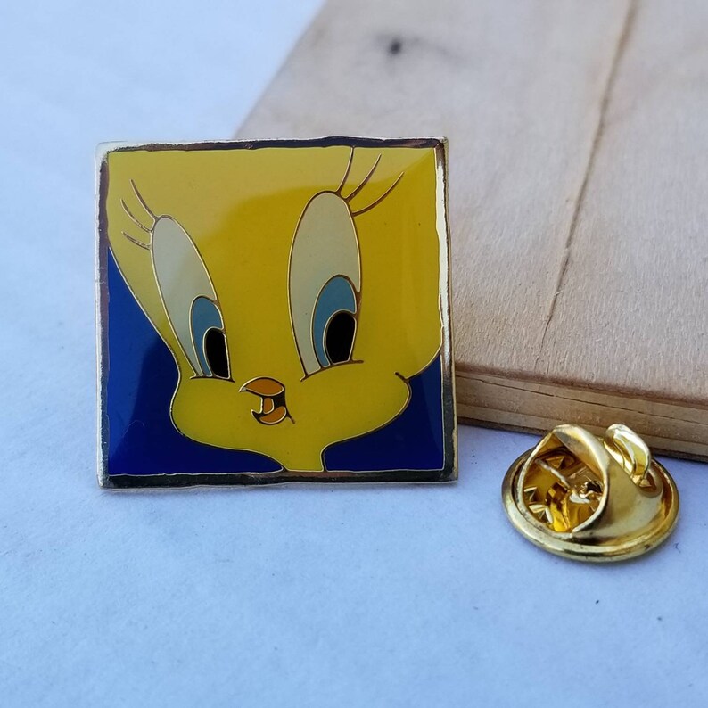 Vintage 1992 Tweety Bird WB Square Looney Tunes Lapel Pin - Etsy