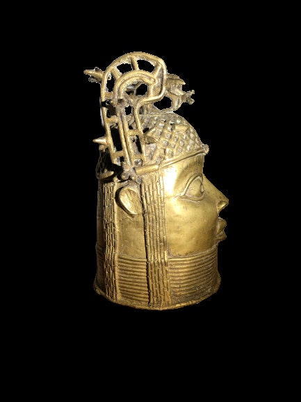 Benin Memorial Cast Bronze Head Oba - Etsy