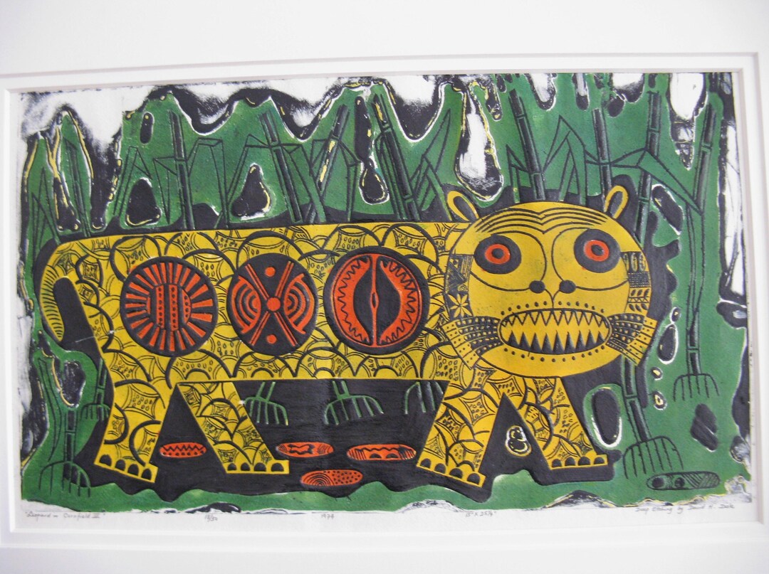 African Art Deep Cut Etching by David H. Dale, Nigerian Artist - Etsy