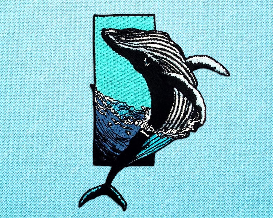 Ocean Whale Iron on Patch, Large Sea Fish Patch for Backpacks ...