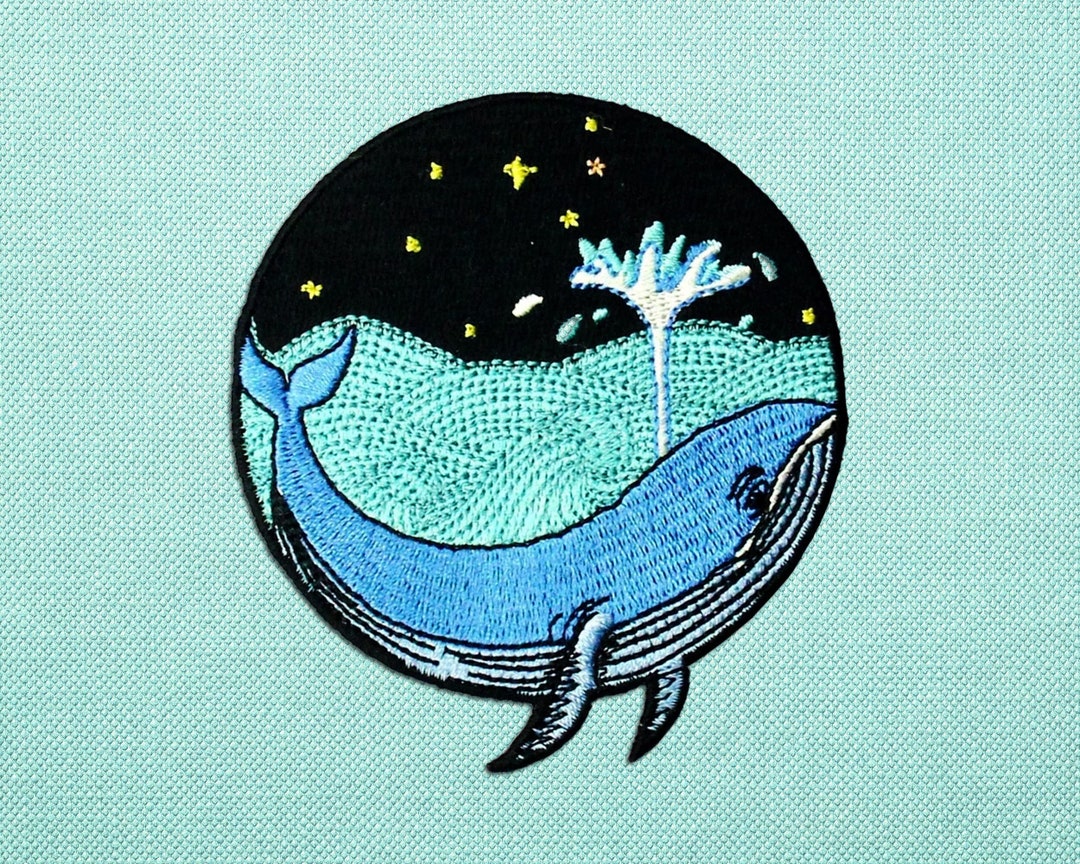 Ocean Blue Whale Patch Iron On, Nature Wildlife Patch for Backpacks - Etsy