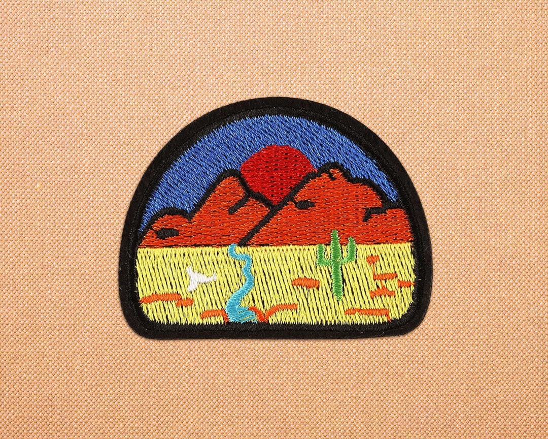 Small Desert Western Patch for Hats, Iron on Succulent Cactus Patch for ...