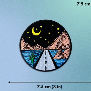 Road Night Patch 3 Embroidered Sew on Moon Patch, Journey Patch ...