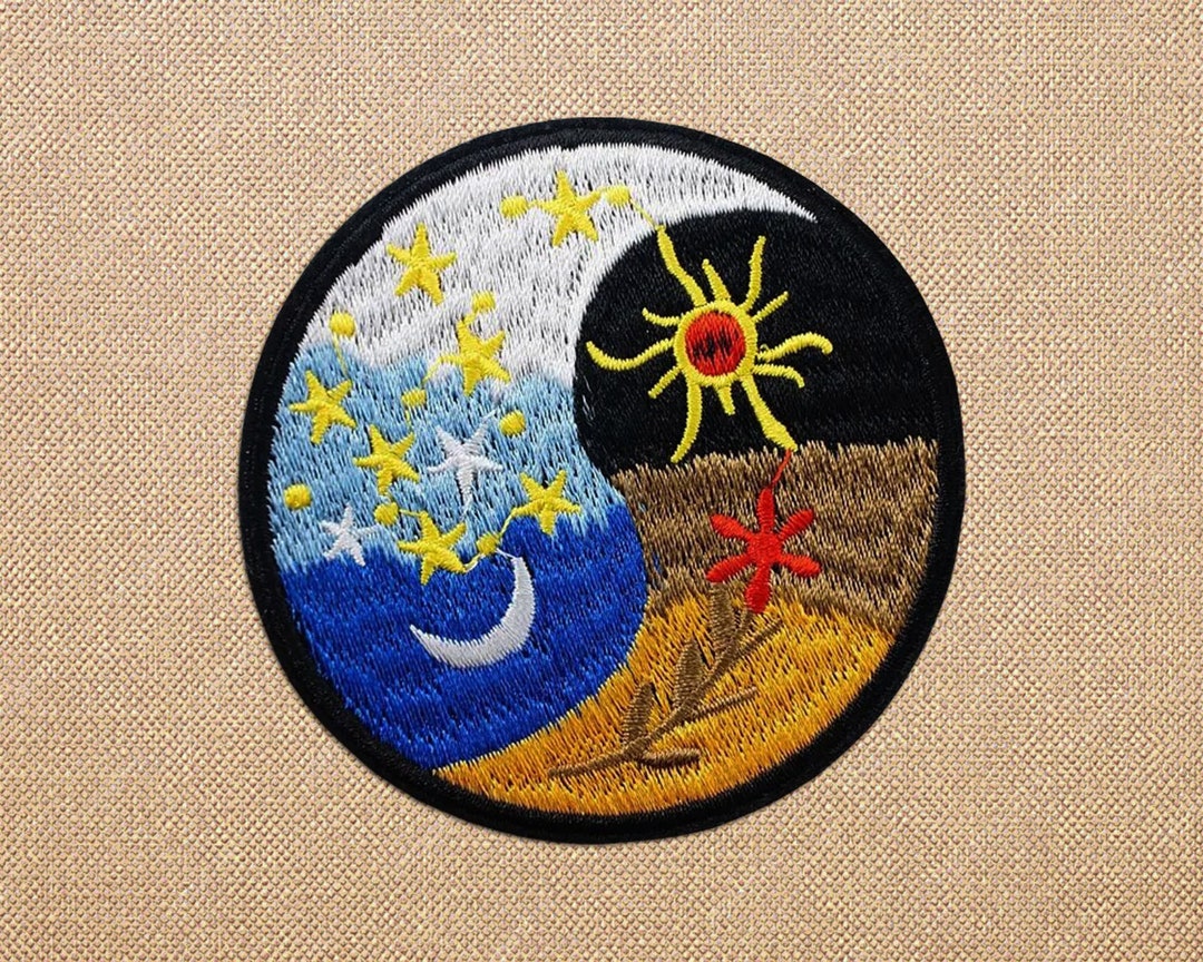 Embroidered Sun and Moon Patch for Jackets, Celestial Nature Patches ...