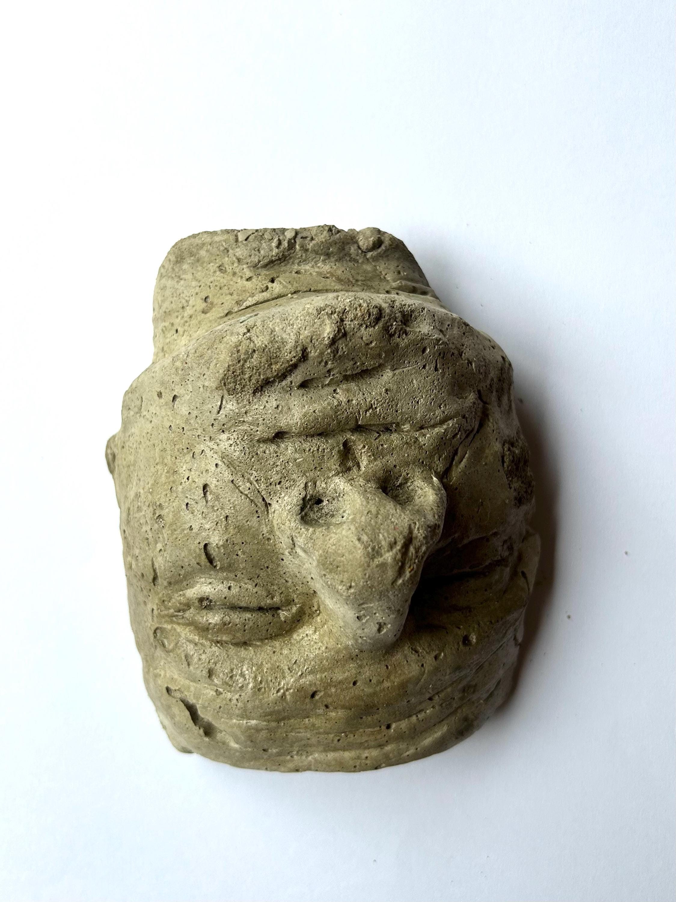 Garden Stone Head Sculpture. Sleeping Man Ornament for Outdoors, Pond ...