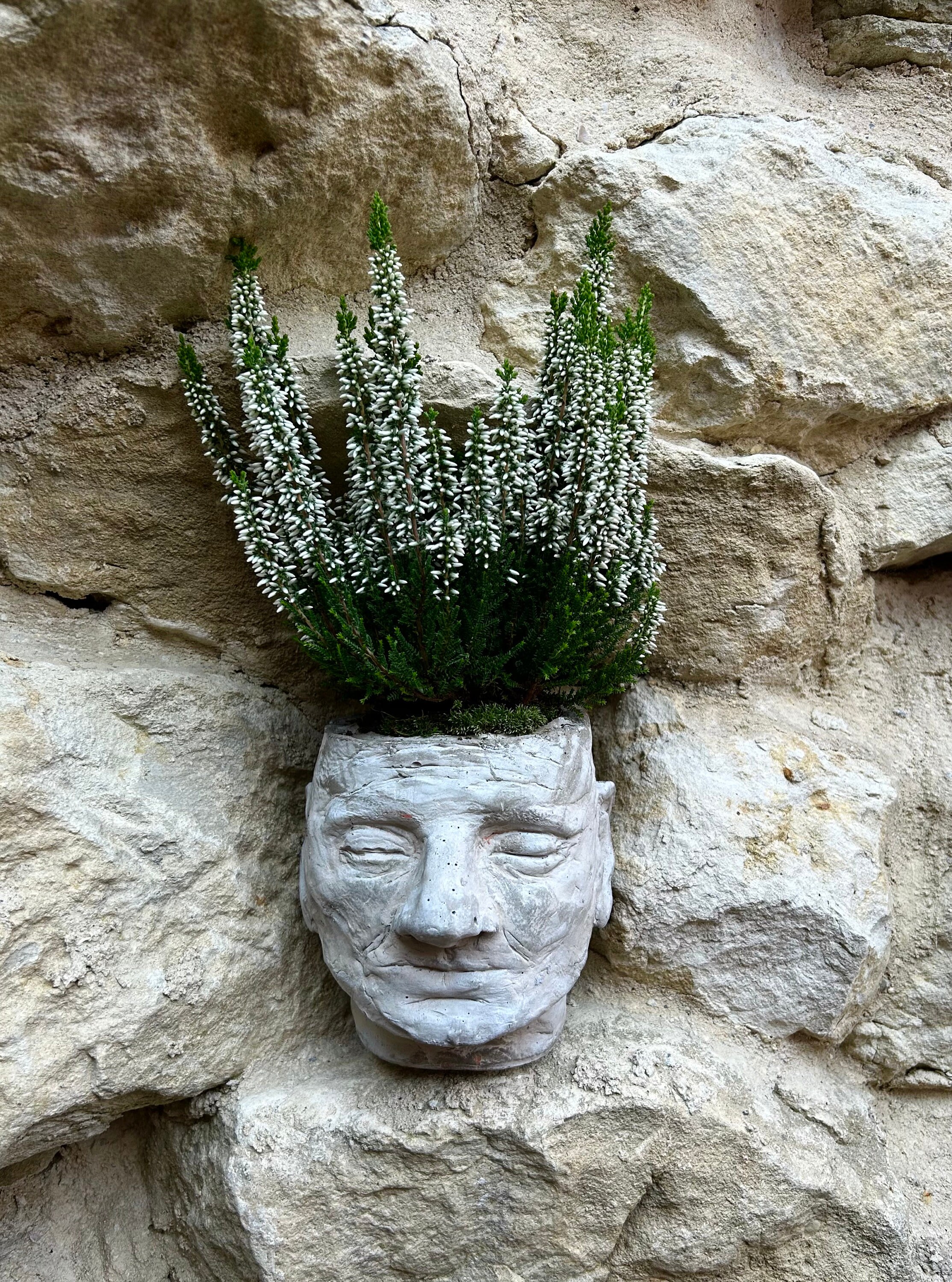 Concrete Plant Pot Head Face Planters. Cement Garden Decor Indoor and ...