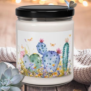Succulent Garden Watercolor Greeting Card, Barrel Cactus Writing Cards ...