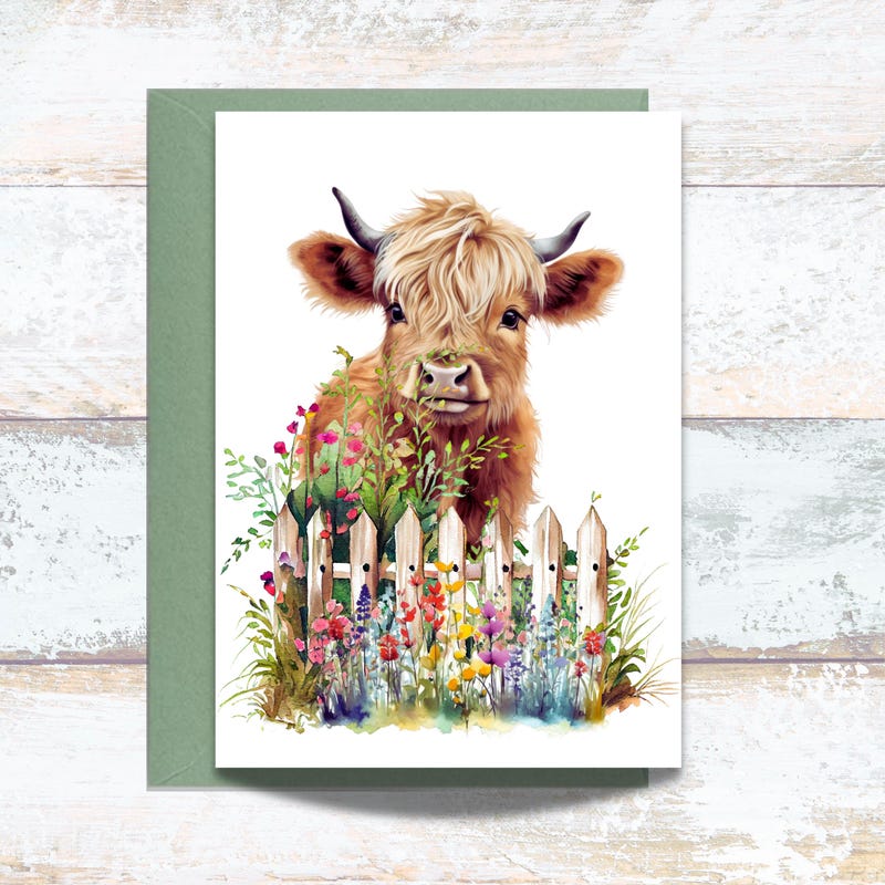 Cow Card - Etsy