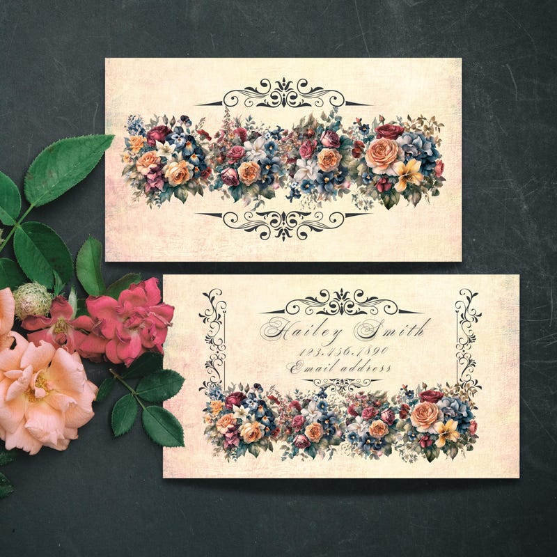 Floral Business Card - Etsy