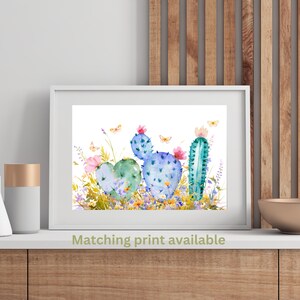 Succulent Garden Watercolor Greeting Card, Barrel Cactus Writing Cards ...