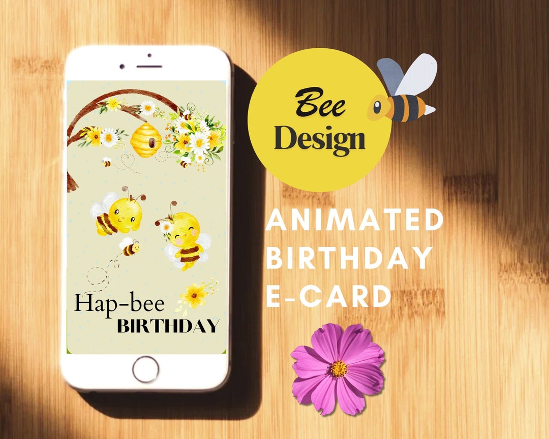Buzzing Bees Animated Digital Card, Digital Bees Birthday Card for Her ...