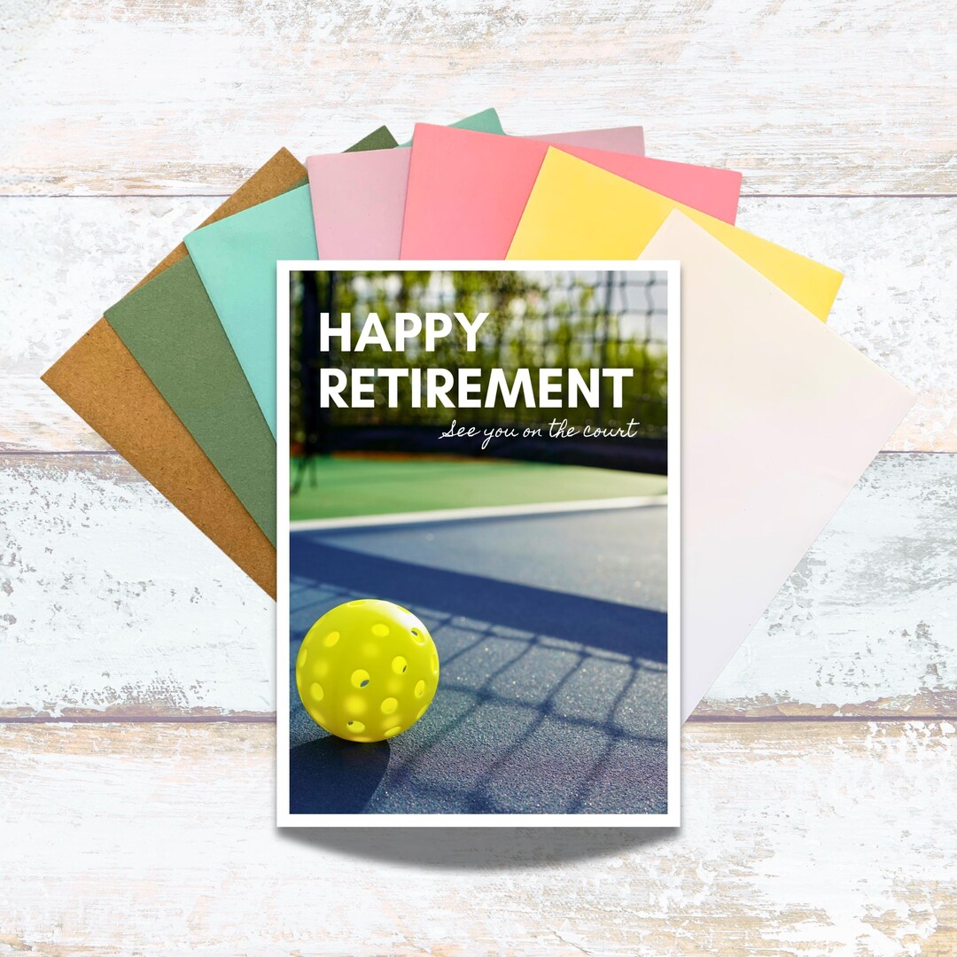 Pickleball Retirement Card: Court Design, Choice of Envelope - Etsy