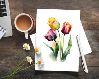 Pretty Spring Tulip Card! - Etsy