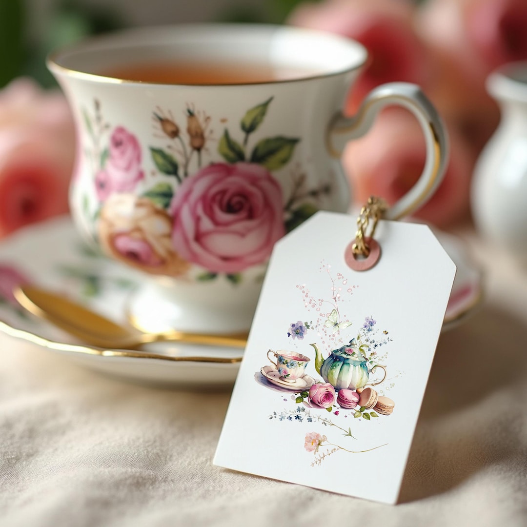 Tea Party Gift Tags: Vintage Floral Teacups (digital Download) - Etsy