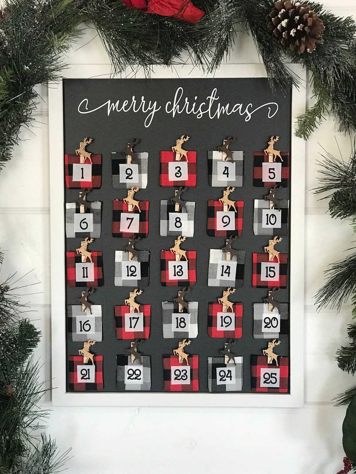 Buffalo Plaid Advent Calendar - Etsy