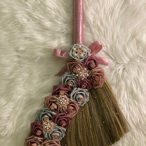Custom Wedding Broom (large) - Mauve/rose Gold/grey/wedding Date ...