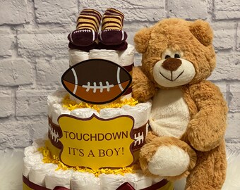 Football Diaper Cake | Etsy