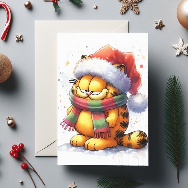 Garfield Christmas Cards - Etsy