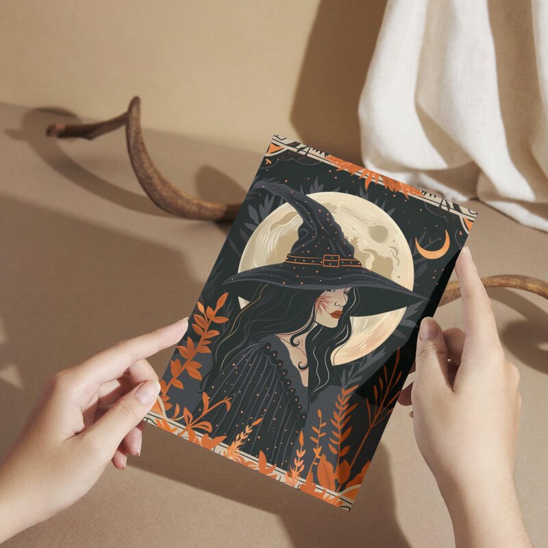 Witch Halloween Card - Etsy