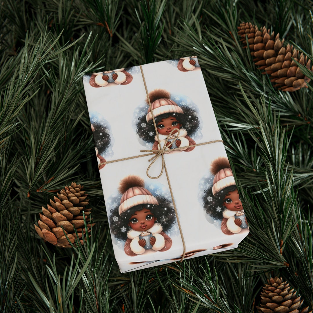 Cute Black Girl Gift Wrap African American Girl Wrapping - Etsy