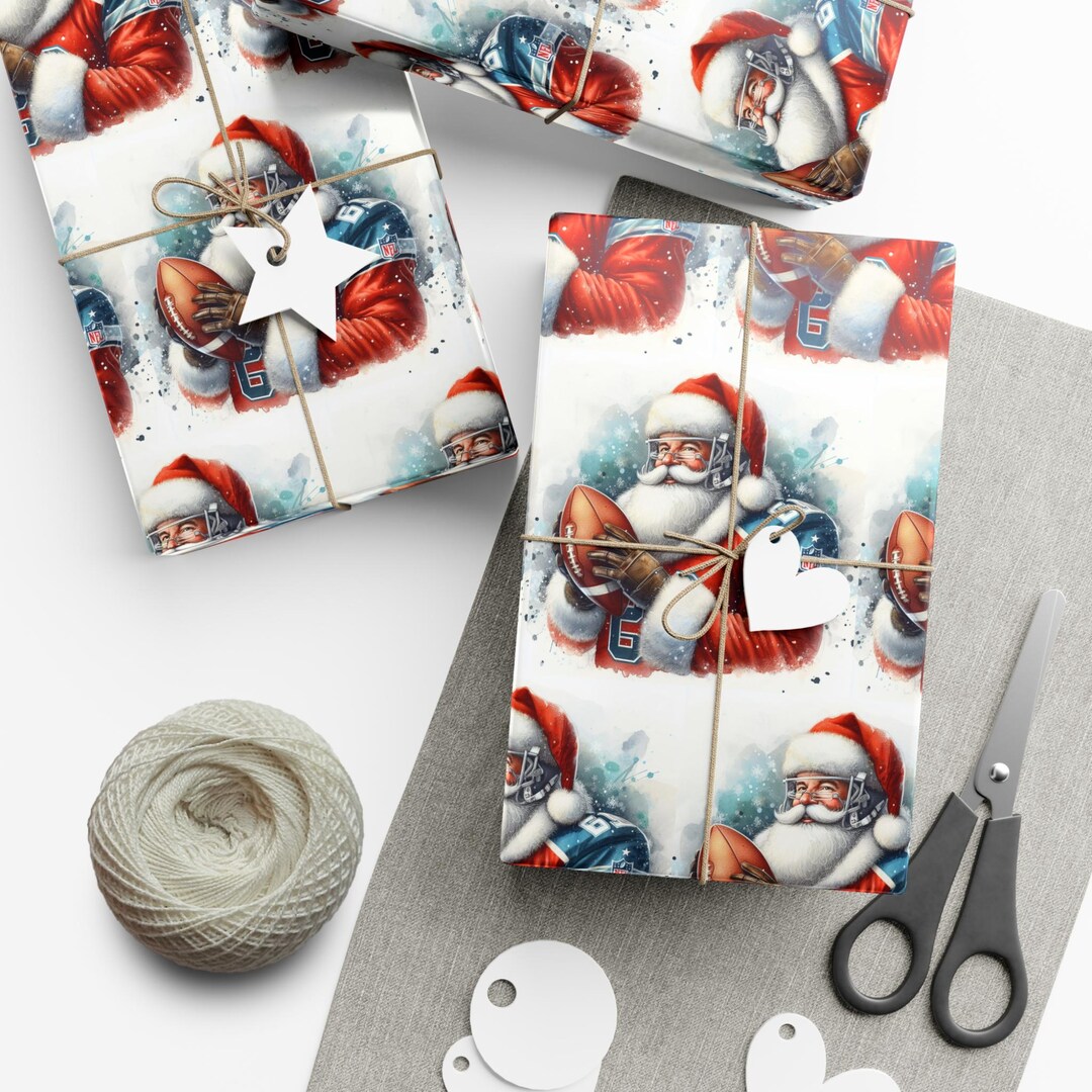 Santa Wrapping Papers Gifts for Him Men's Wrapping Paper NFL Inspired ...