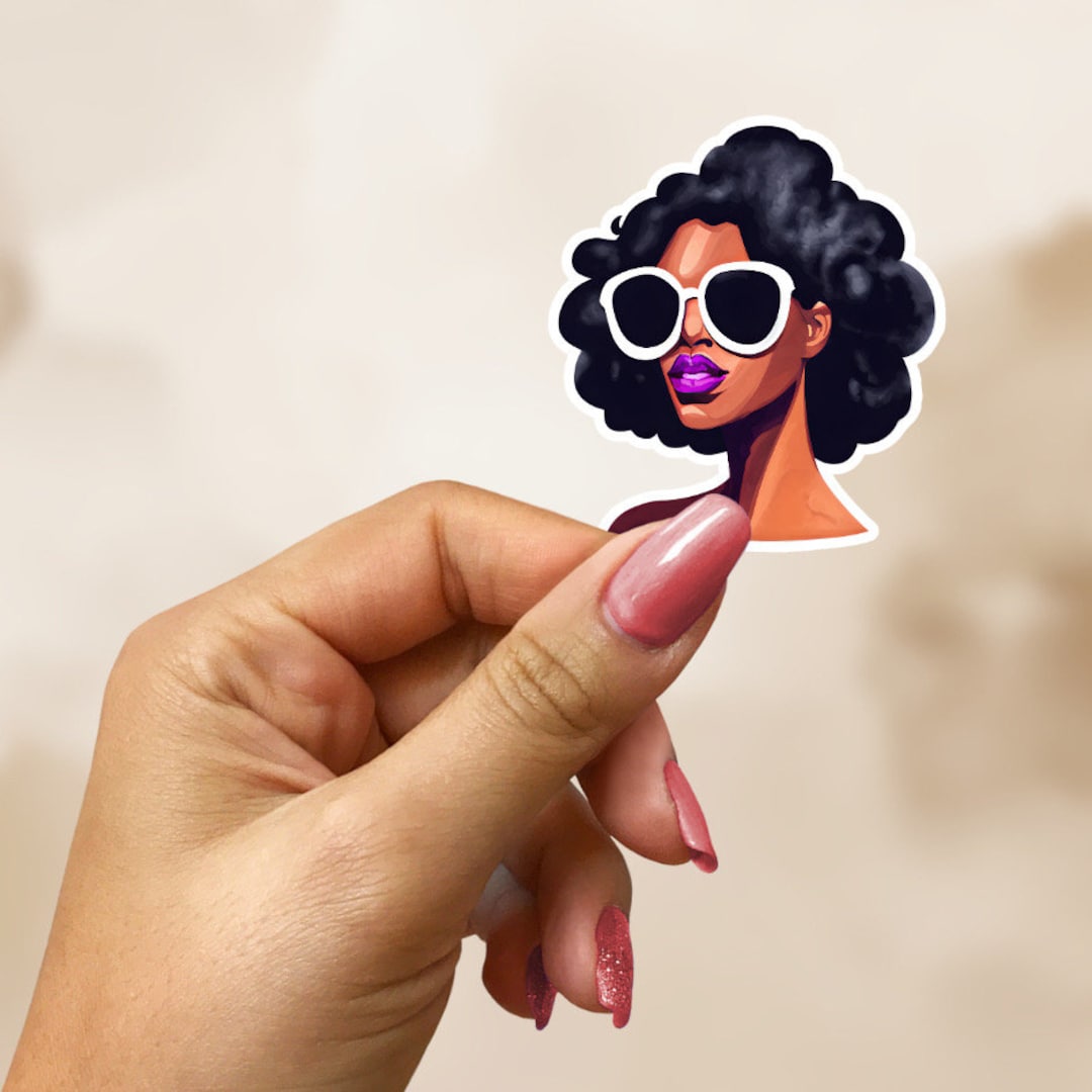 Tammi Sticker | Melanin Woman With Sunglasses, Vinyl Sticker - Etsy