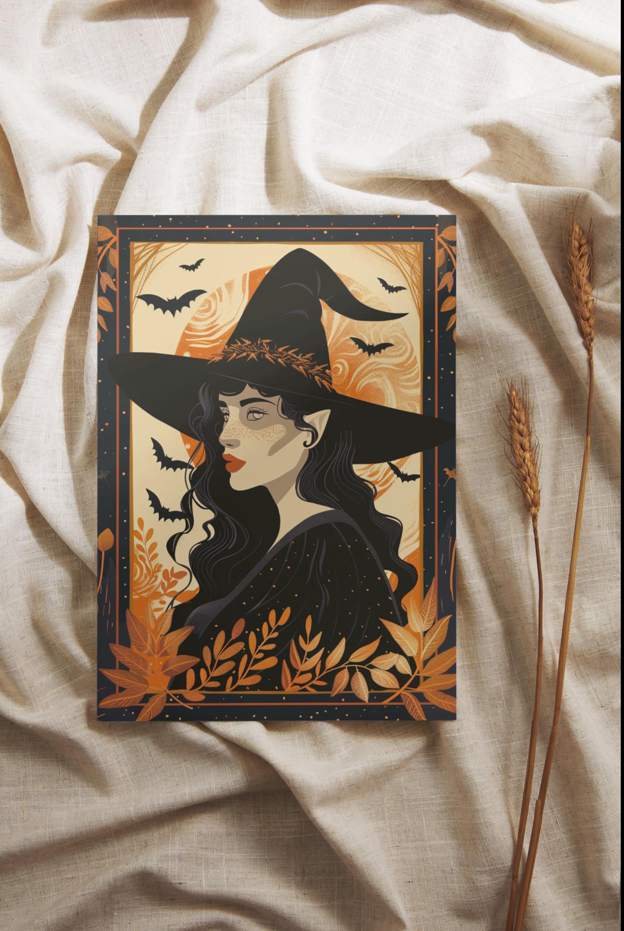 Spooky Greeting Card, Witch Theme Greeting Card, Halloween Greeting ...