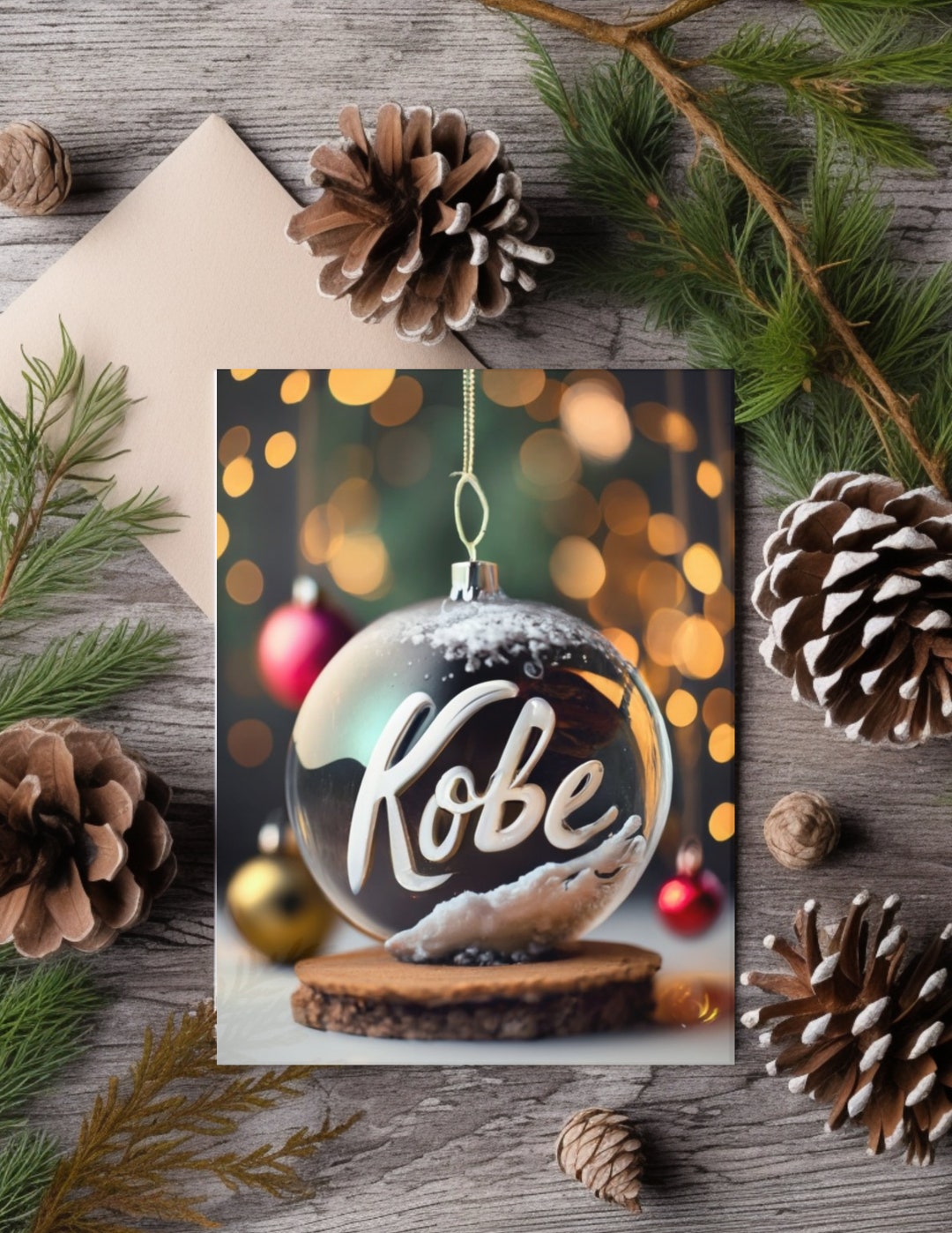 Kobe Bryant Inspired Christmas Card Set, Holiday Note Cards, Christmas ...
