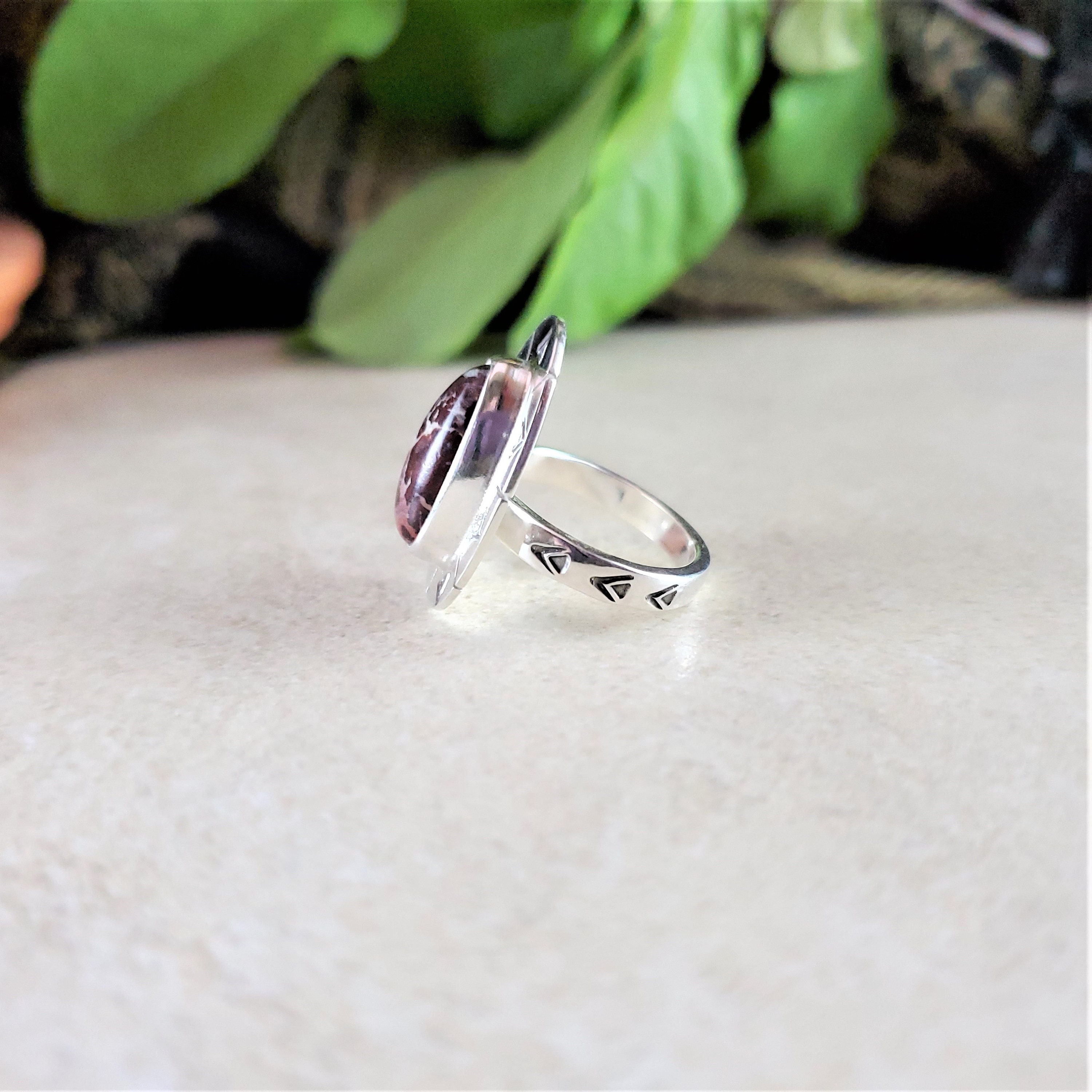 Sunflower Ring Apache Sage Rhyolite and Sterling Silver, Size 6 - Etsy