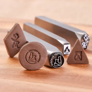 Custom Metal Pottery Stamp: Signature Clay Maker's Mark, Tiny Ceramics ...