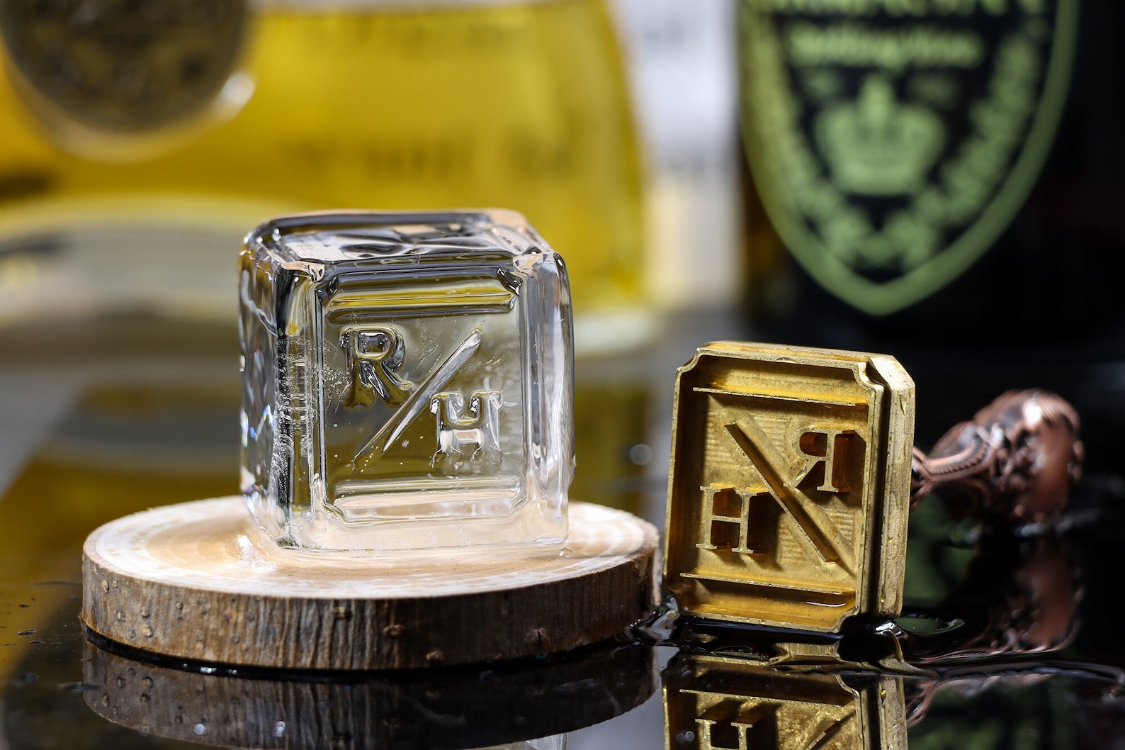Custom Bar Logo Ice Stamp: Personalized Brass Whiskey Cube Stamp - Etsy