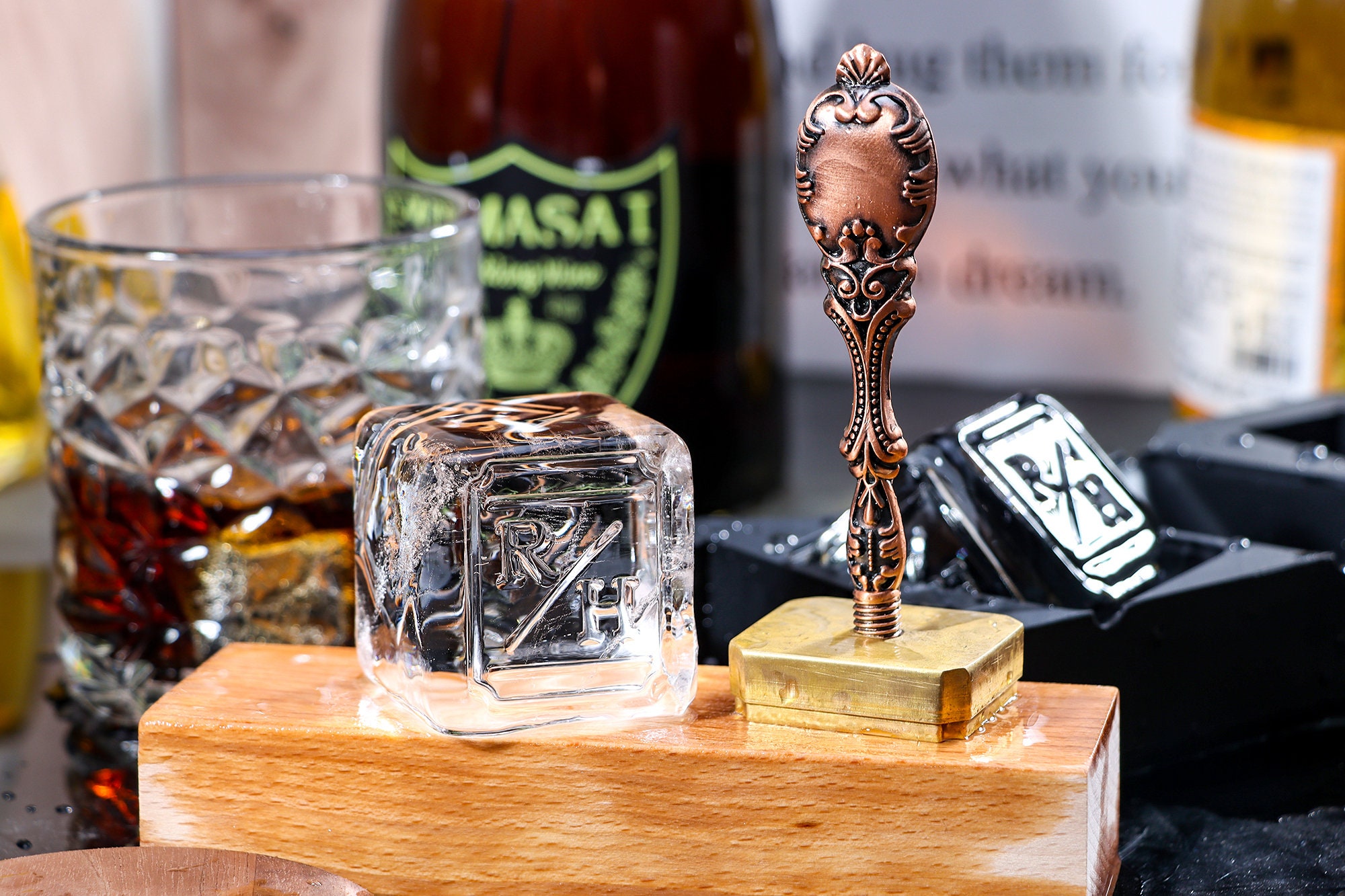 Custom Brass Ice Stamp Custom Ice Cube Stamp Ice Stamp - Etsy