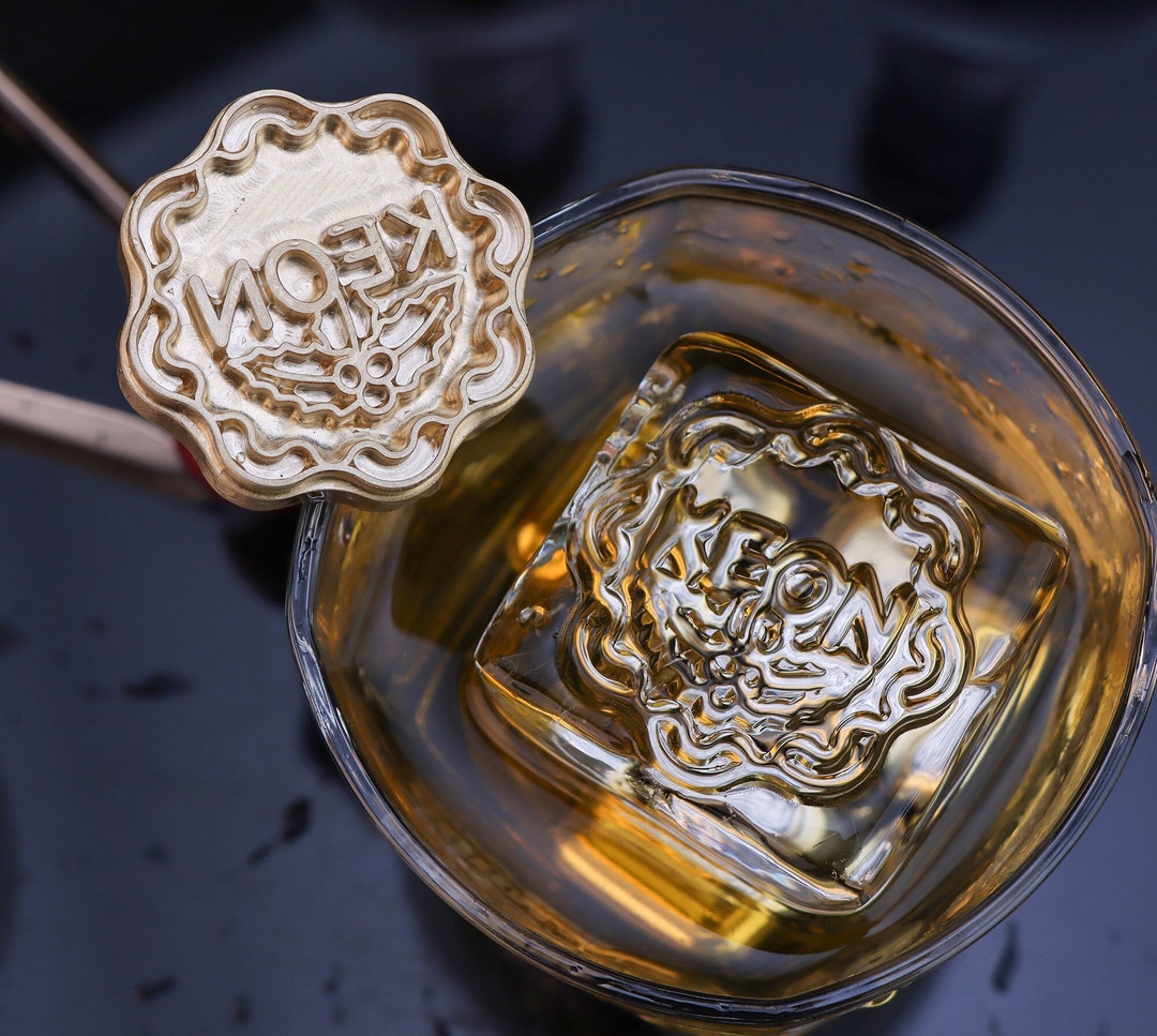 Personalized Cocktail Ice Cube Stamp: Custom Business Logo Branding - Etsy