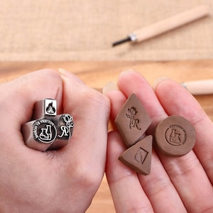 Custom Metal Pottery Stamp: Signature Clay Maker's Mark, Tiny Ceramics ...