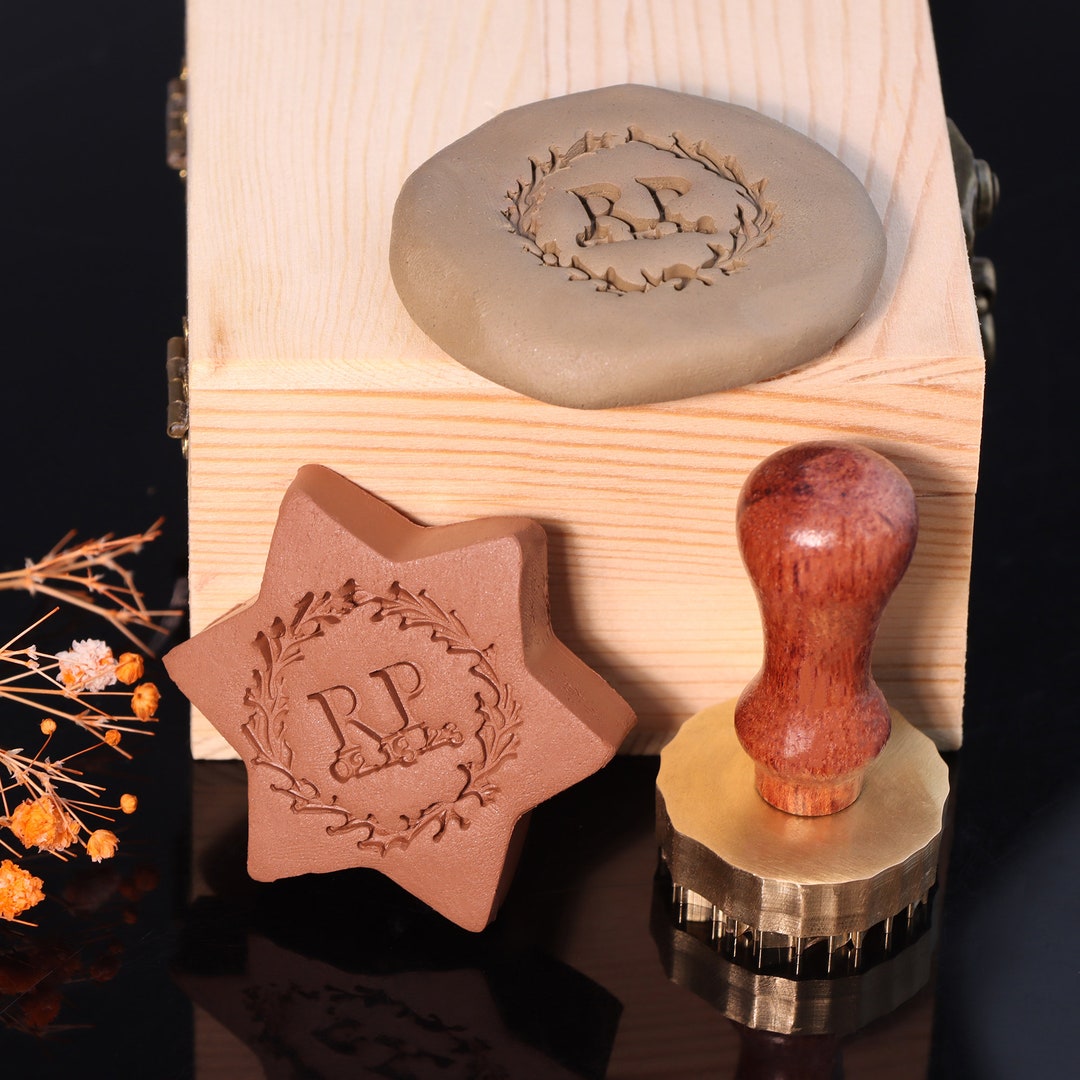 Custom Pottery Stamp: Brass Clay Impression Tool, Unique Pottery Tools ...