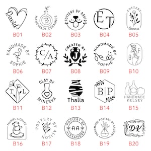 Ceramic Signature Stamp Logo, Polymer Clay Stamp, Custom 12 Mm Thick ...