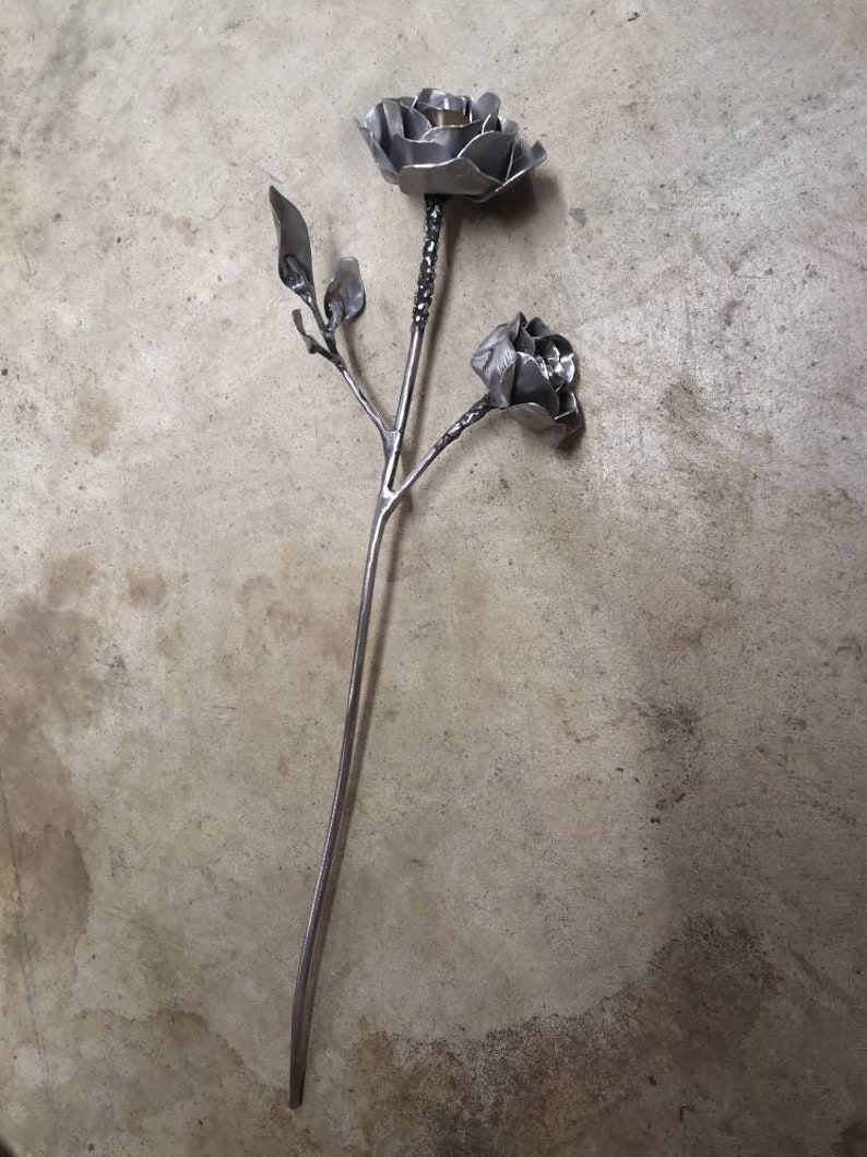 Small Double Headed Eternal Rose With Leaves. Perfect to Sit - Etsy