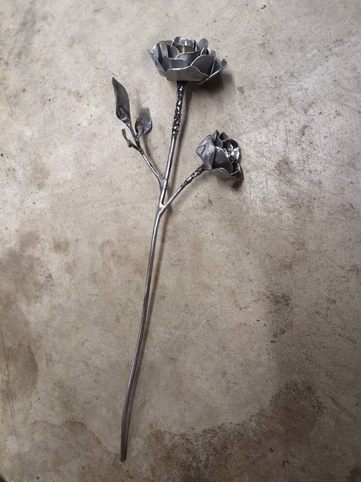 Small Double Headed Eternal Rose With Leaves. Perfect to Sit - Etsy