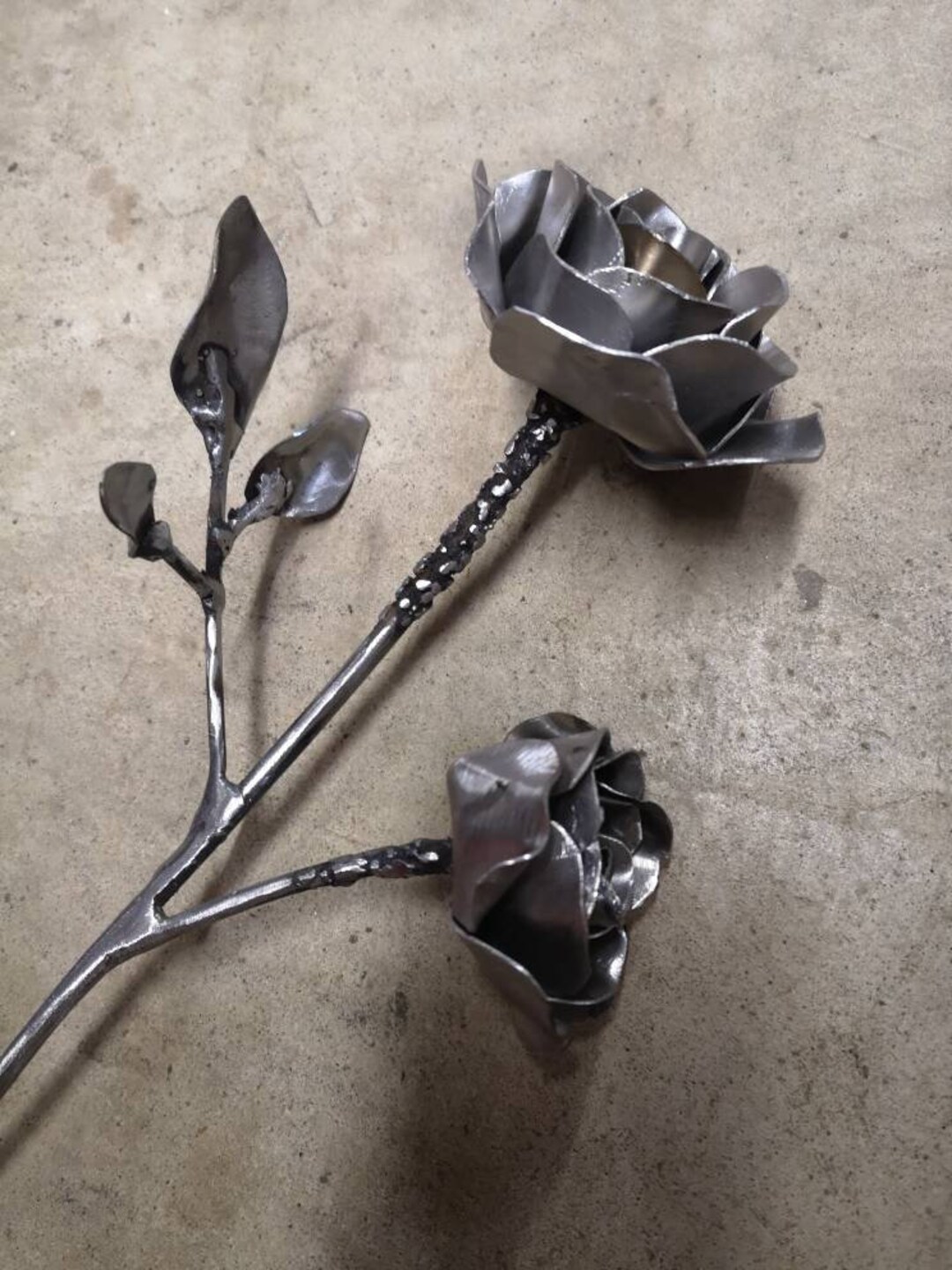 Small Double Headed Eternal Rose With Leaves. Perfect to Sit - Etsy