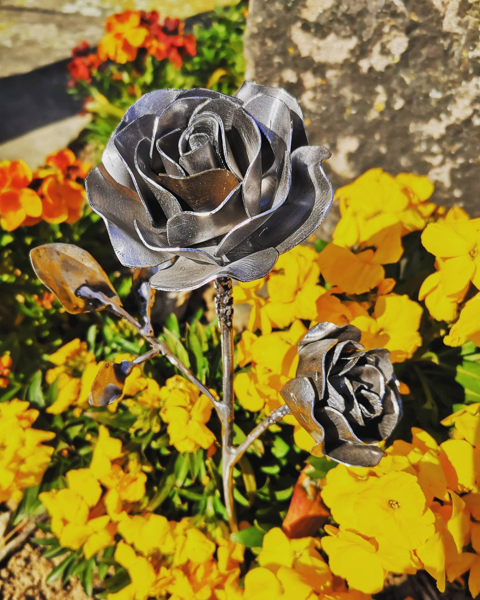 Small Double Headed Eternal Rose With Leaves. Perfect to Sit - Etsy