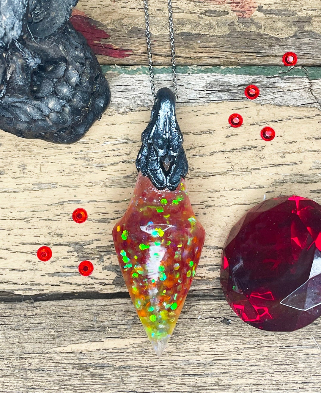 Fire Spirit Goddess Dowsing Pendulum Necklace - Etsy
