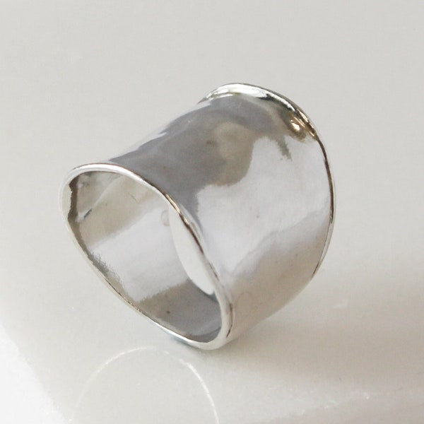 Long Silver Ring - Etsy